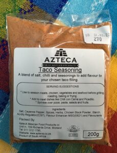 Taco Seasoning (200grs/bag) – Azteca – Mexican Food Products Online Store